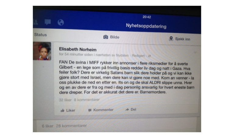 MIFF politianmelder oppfordring til drap - Med Israel for fred (MIFF)