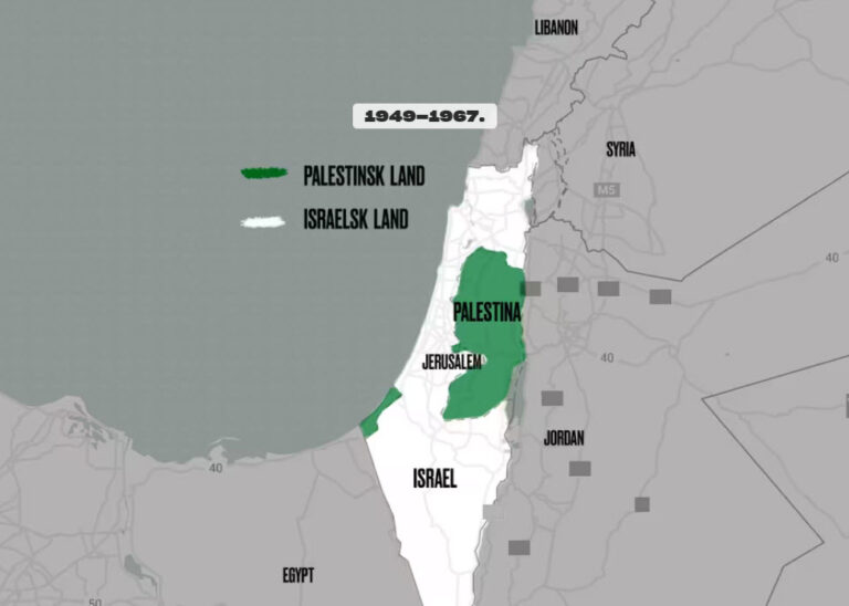 Kart: Israel, Vestbredden, Gaza - Med Israel for fred (MIFF)