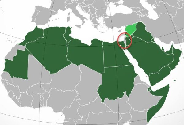 Kart: Israel, Vestbredden, Gaza - Med Israel for fred (MIFF)
